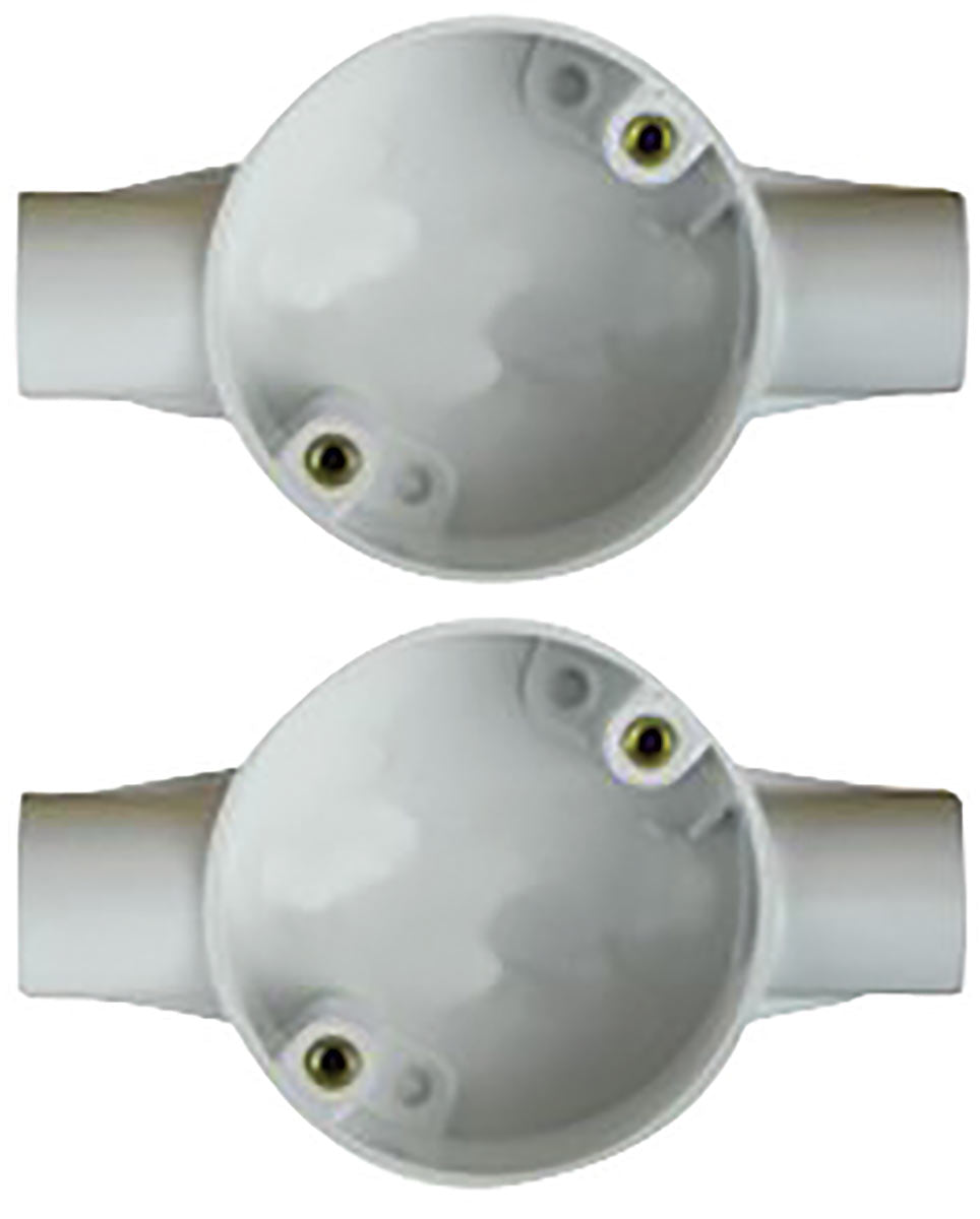20mm White Conduit Through Box Pack of 2 – Elegant Haven- Bathroom Store