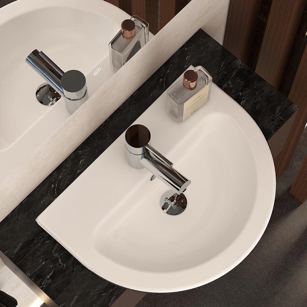 Arco 550mm semi countertop basin with one tap hole – Elegant Haven ...