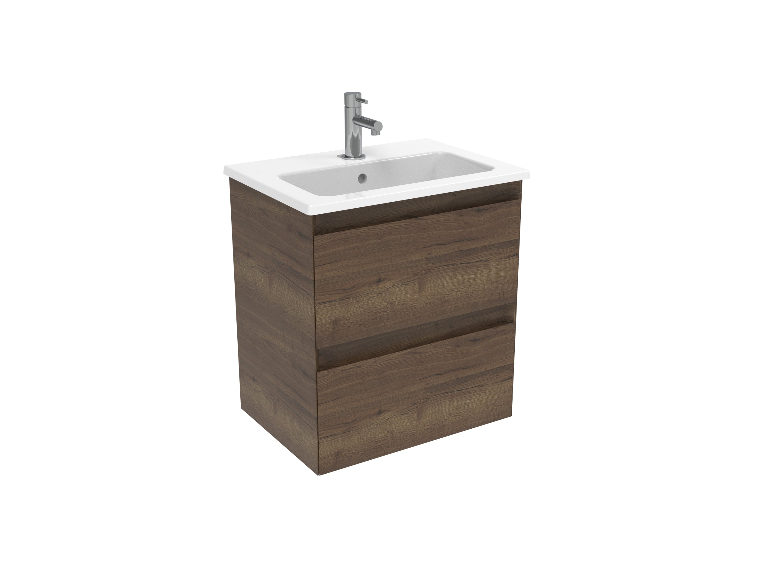 UNI 50cm 2 drawer wall mounted unit – Elegant Haven- Bathroom Store