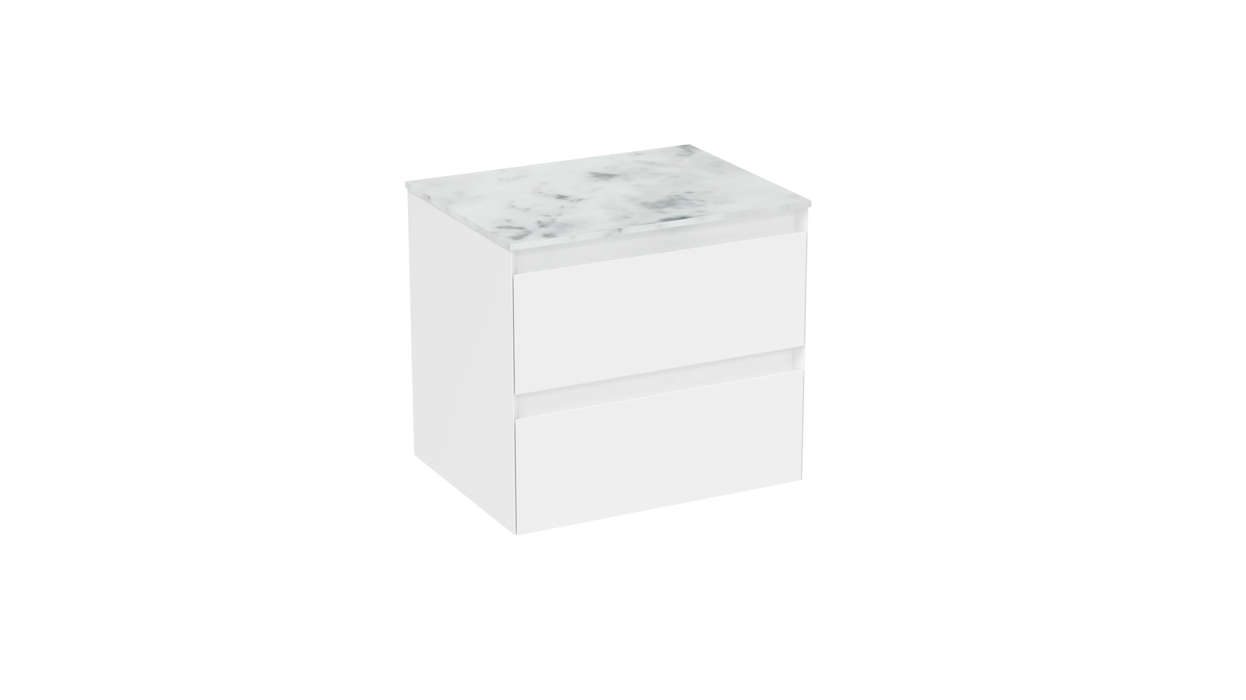 UNI 60cm 2 drawer wall mounted unit – Elegant Haven- Bathroom Store
