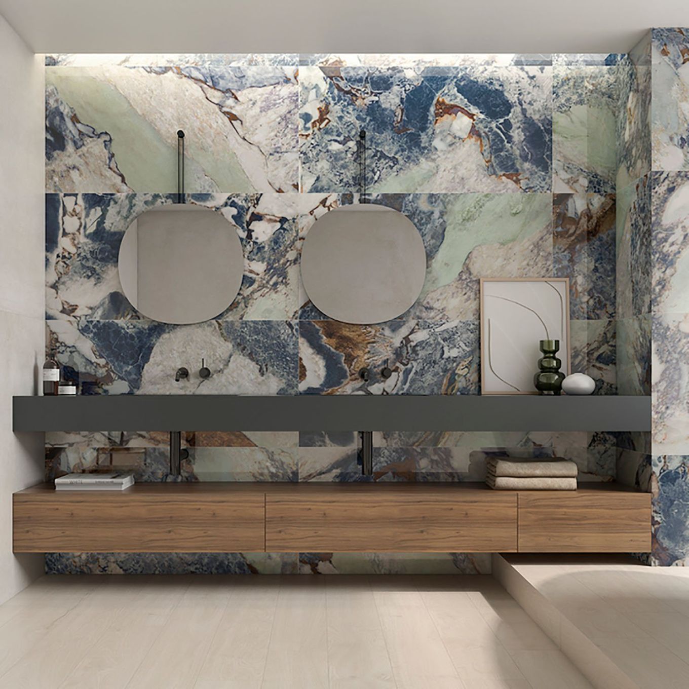 Hansell Blue Matt Porcelain Tile 1200x600mm – Elegant Haven- Bathroom Store