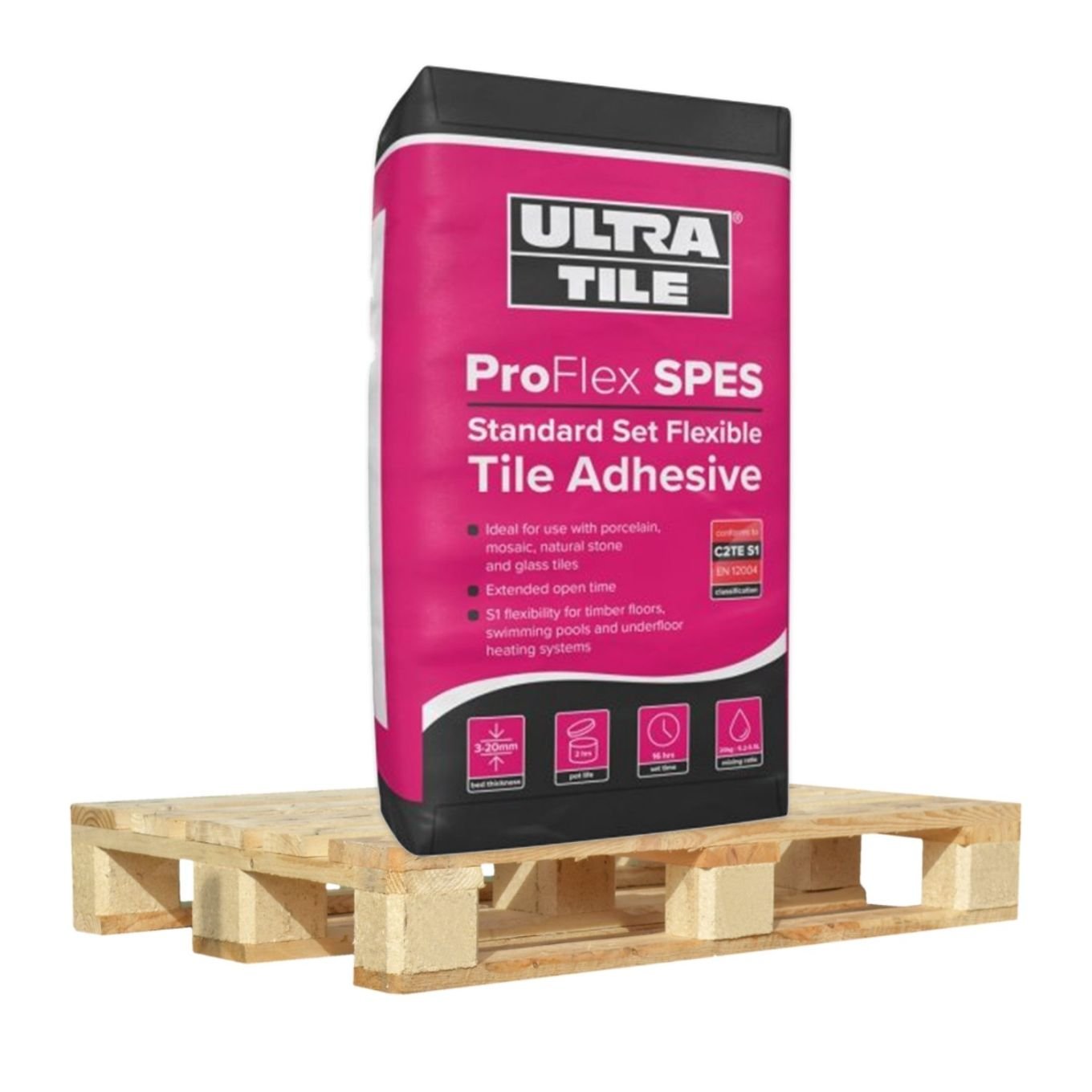 ProFlex SPES S1 Grey Flexible Wall & Floor Adhesive 20kg (Half Pallet ...