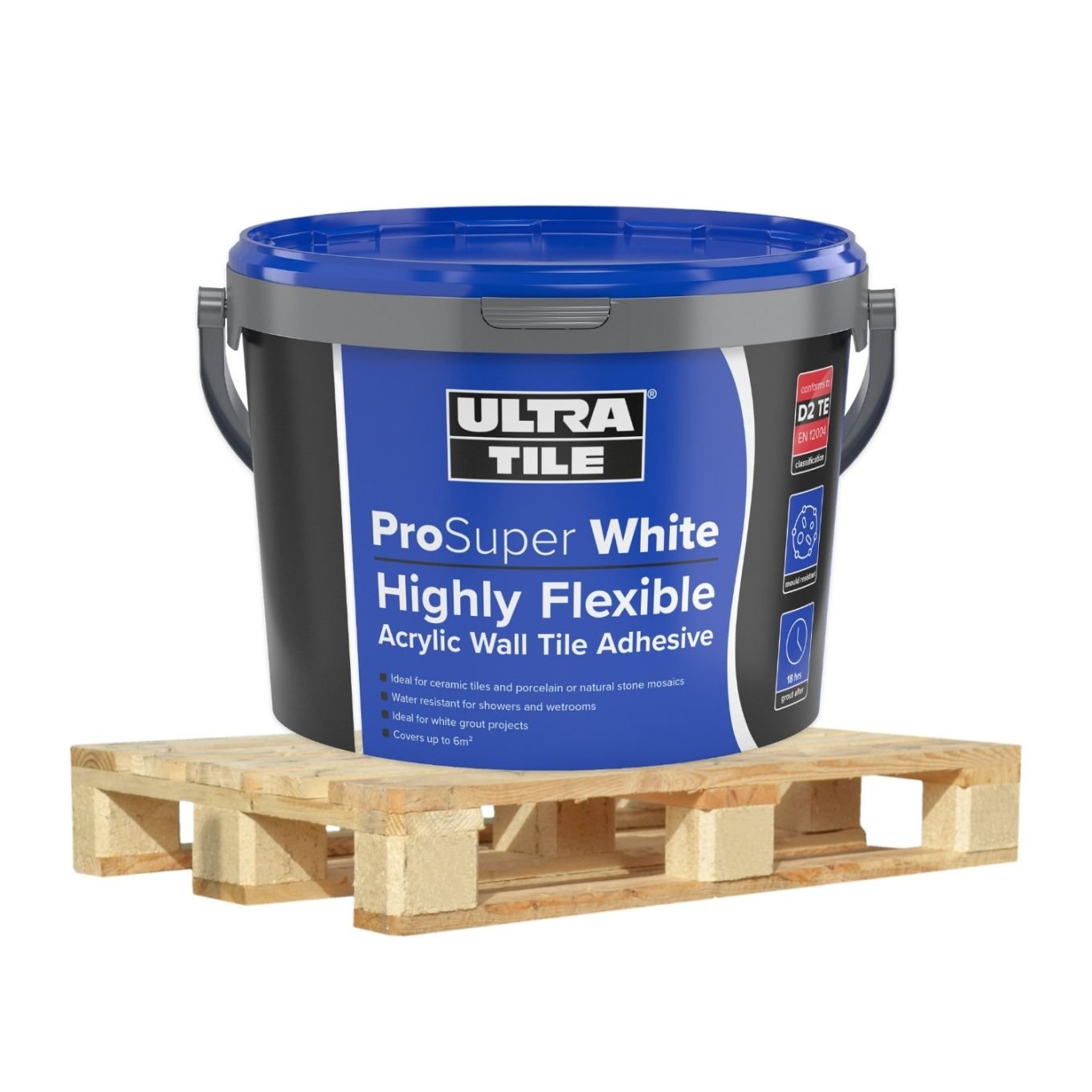 ProSuper White Ready Mix Wall Adhesive 15kg (Half Pallet Deal 28 Tubs ...